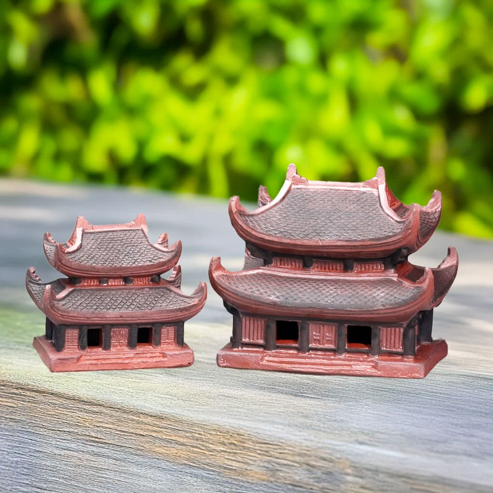 Ceramic Vietnamese Pagoda Statue | Bonsai Figurine & Aquarium Decor ...