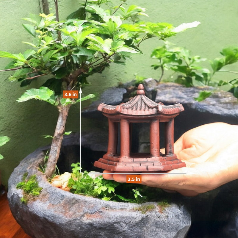 Ceramic Hexagonal Pavilion Pagoda Statue | Pagoda Fish Tank Decoration ...