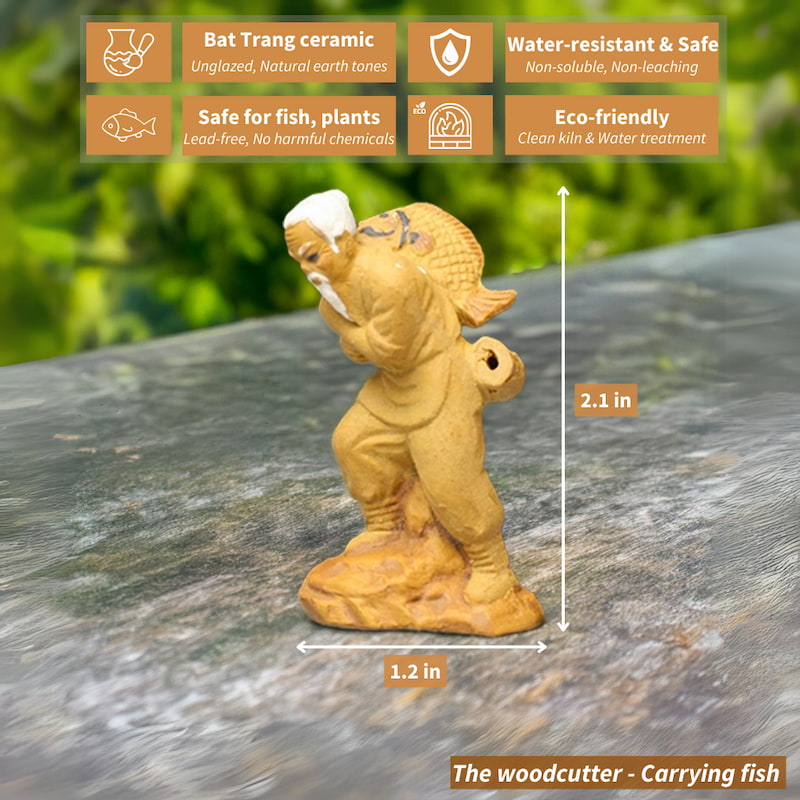 Bat Trang Mudmen Woodcutter Figurine | Bonsai & Terrarium Decor | The ...